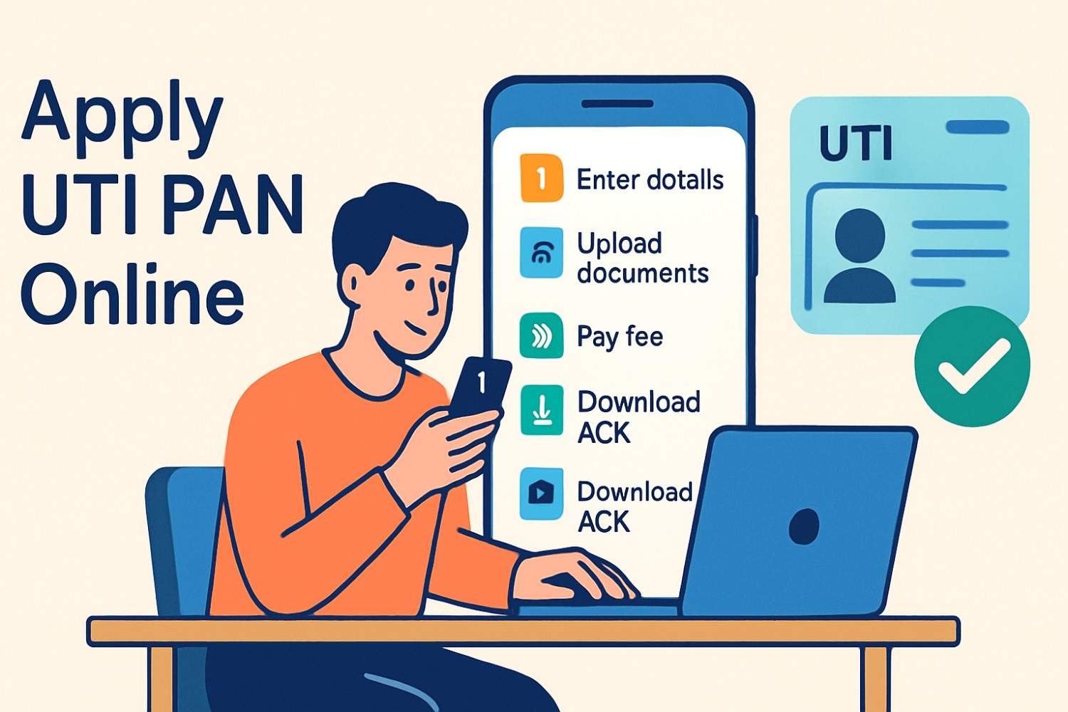 How to Apply UTI PAN Card Online, UTI PAN Card Status Check - Olyv